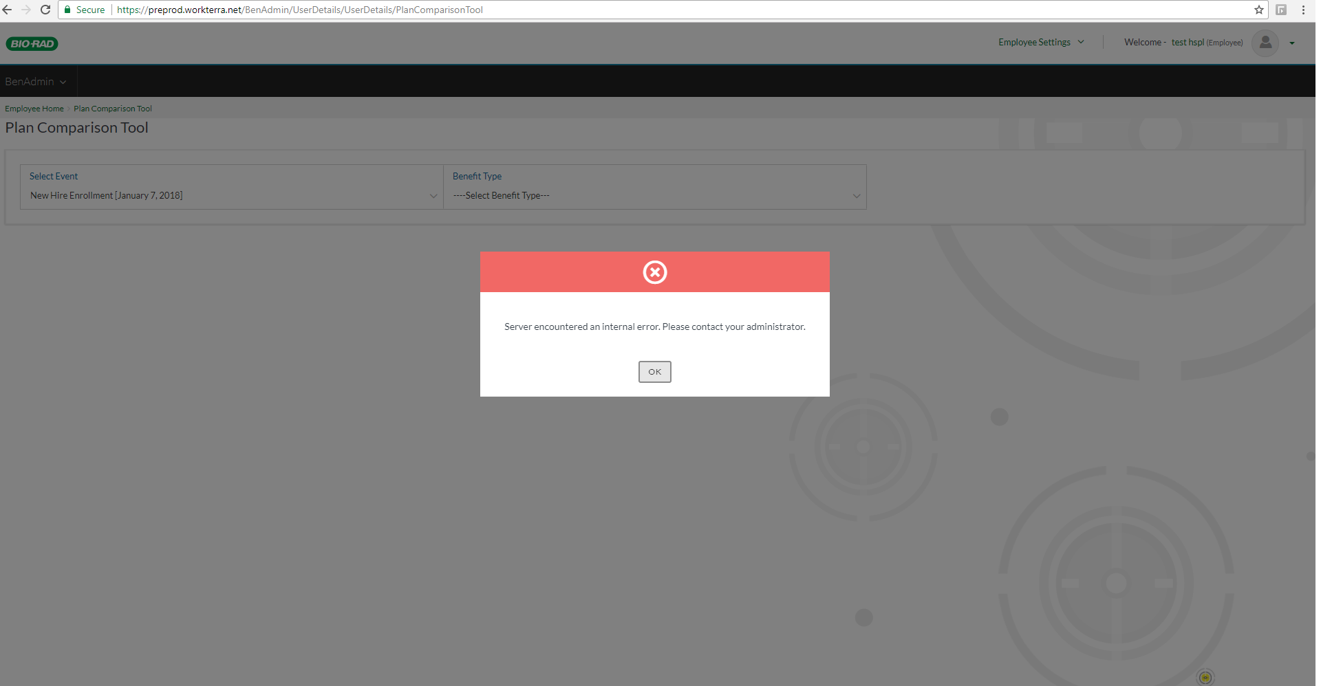 Nf 5673 Pre Production All Company Getting Server Error After Selecting Event On Plan